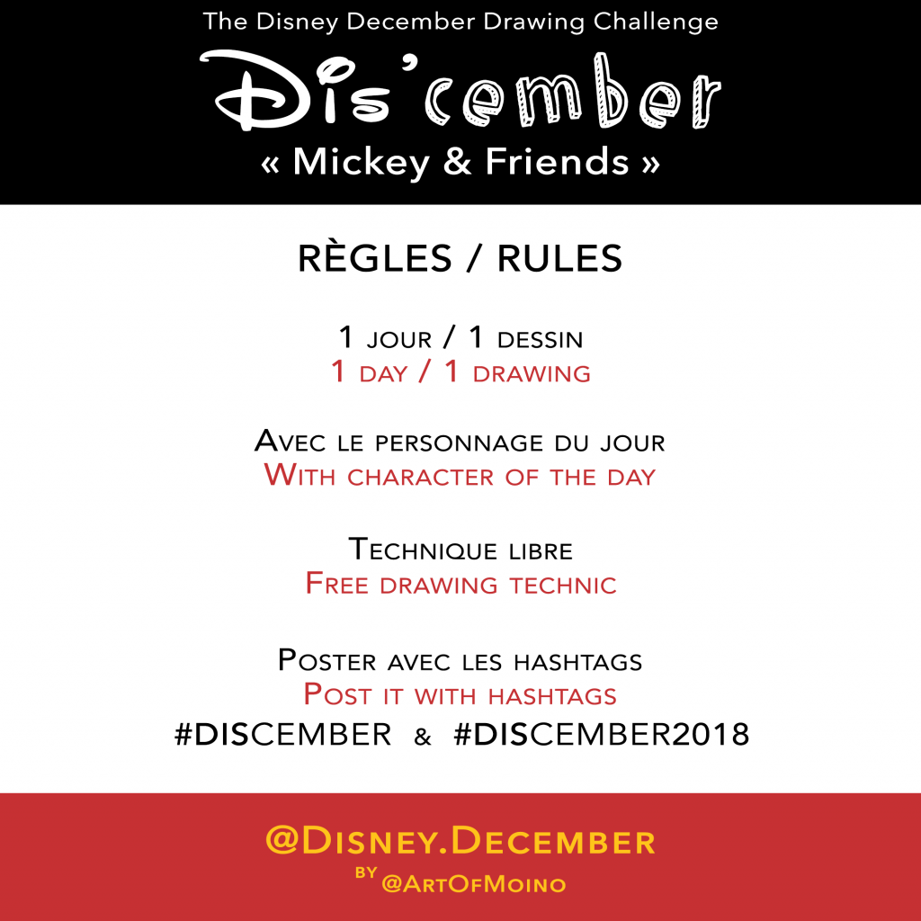 Dis'cember 2018 - The Disney December Drawing Challenge
